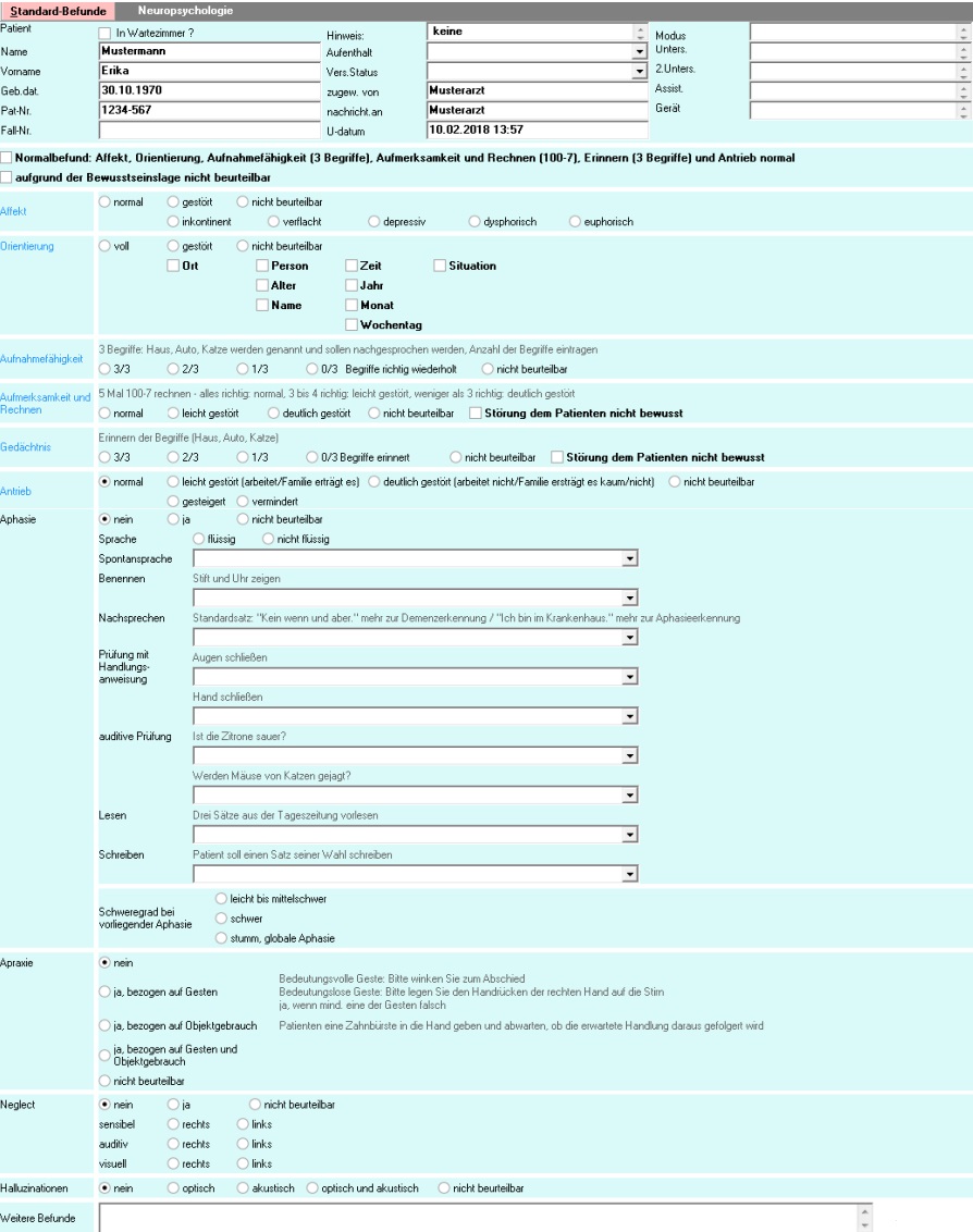 Körperliche Untersuchung - NEXUS / E&L